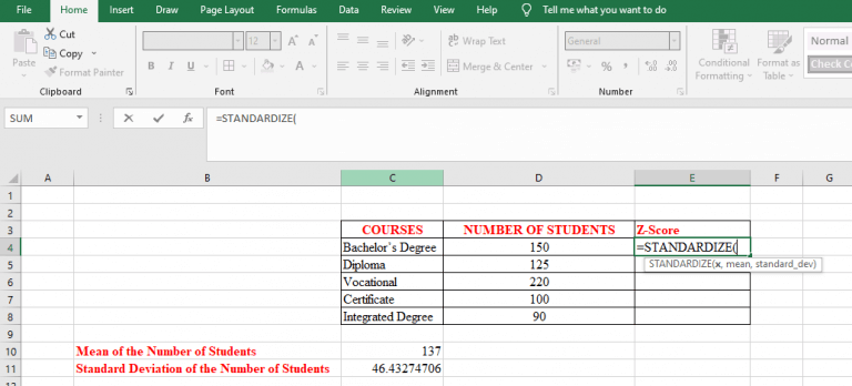 How to calculate z score in Excel – Edutized